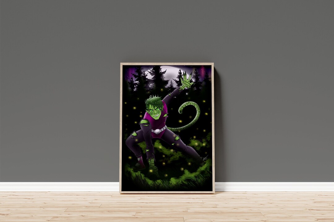 Beast Boy Fan Art Poster A4 teen Titans Wall Art Print teen Titans ...