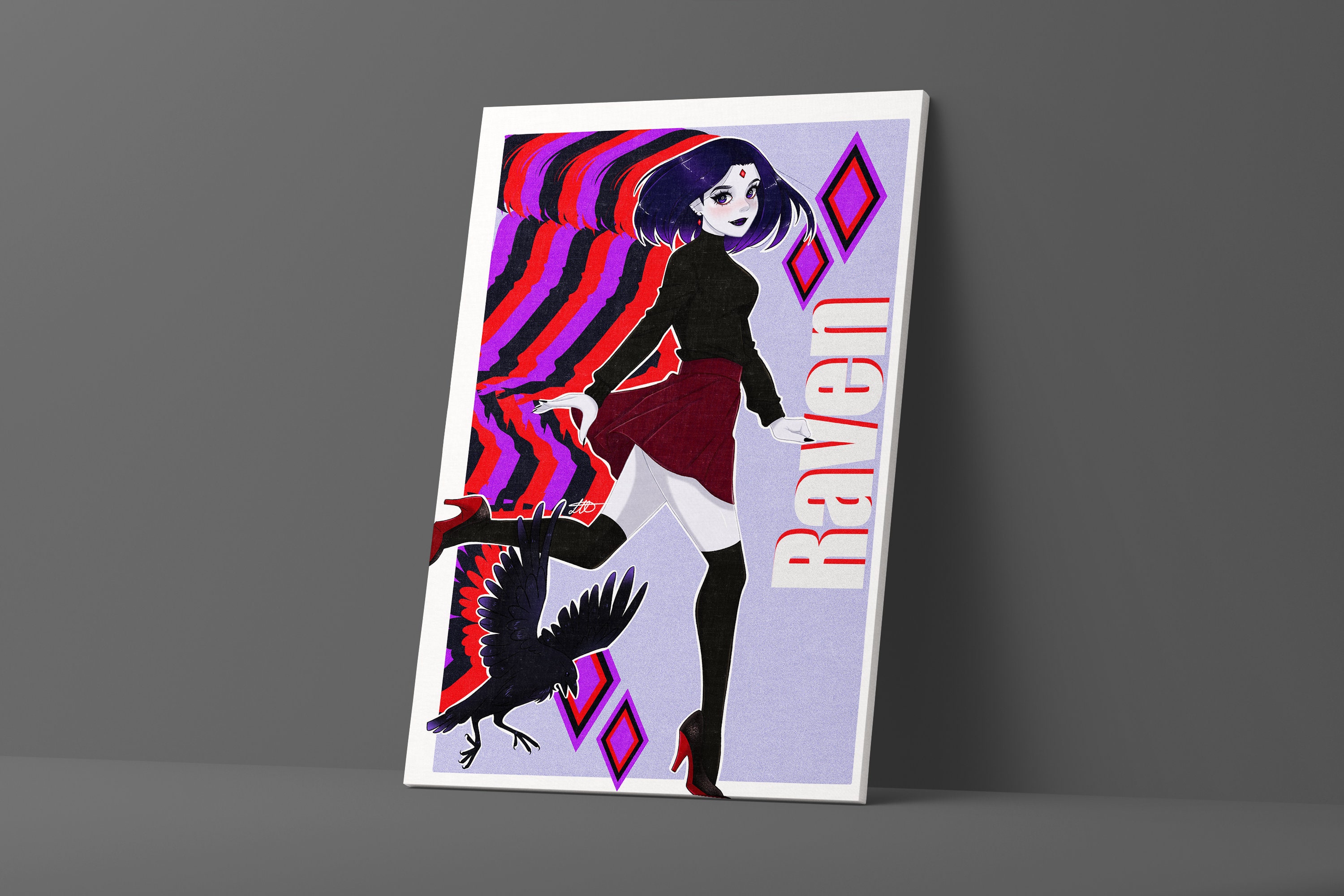 Printable Raven retro Poster A3/A4 Raven teen Titans Digital Print teen ...