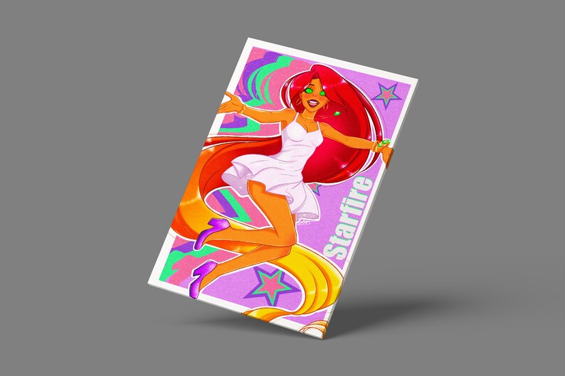 Printable Starfire retro Poster A3 Starfire teen Titans Digital Print ...