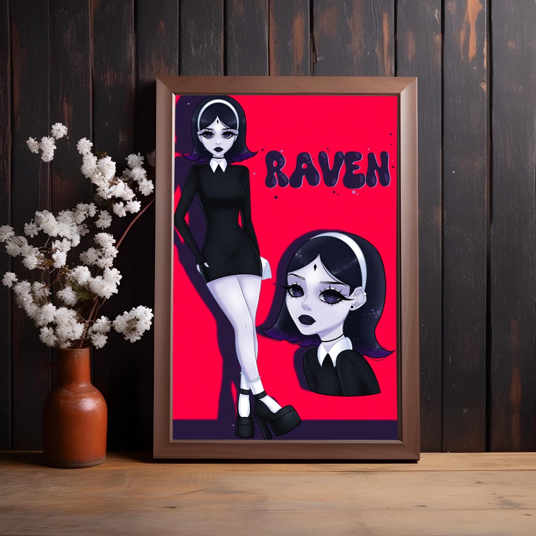 Raven | Retro Collection | A3 / A4 | Physical Print | Fan Art | Teen ...