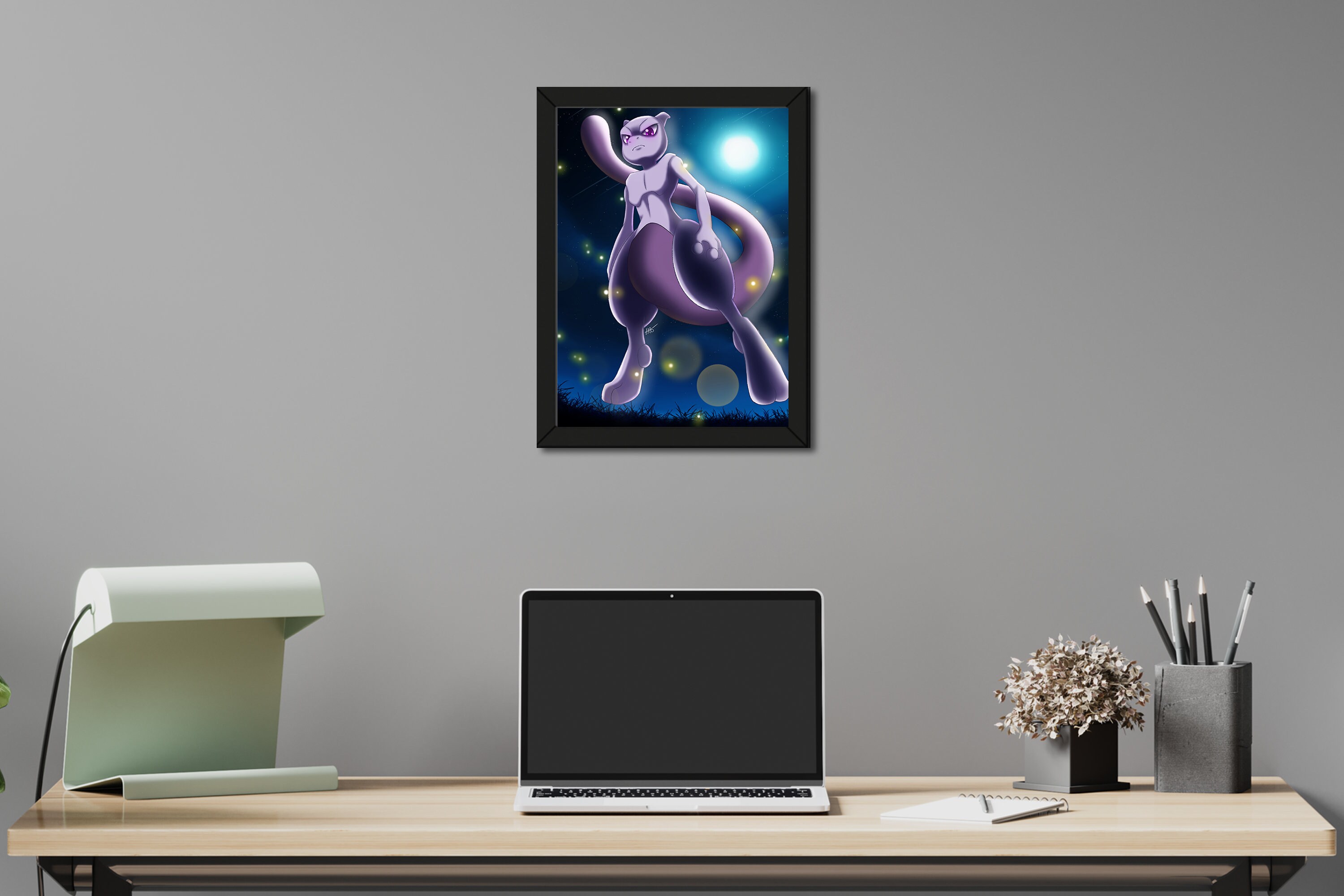 Mewtwo Fan Art Poster A4 pokemon Wall Art Print pokemon Physical Print ...