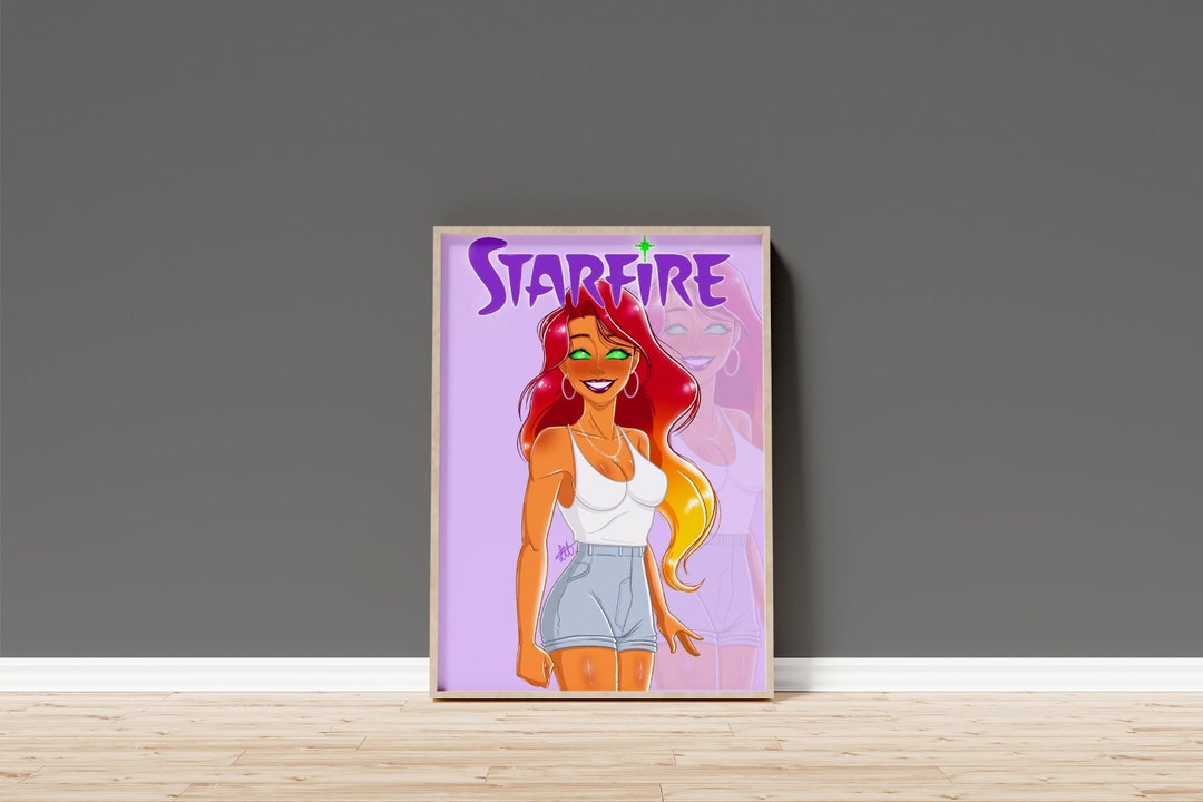 Starfire casual Fan Art Poster A4 teen Titans Wall Art Print teen ...