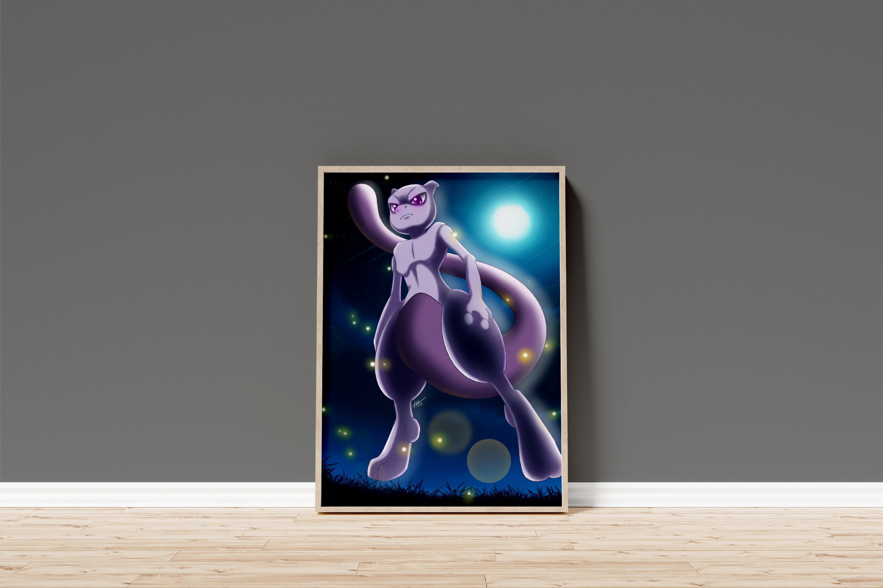 Mewtwo Fan Art Poster A4 pokemon Wall Art Print pokemon Physical Print ...