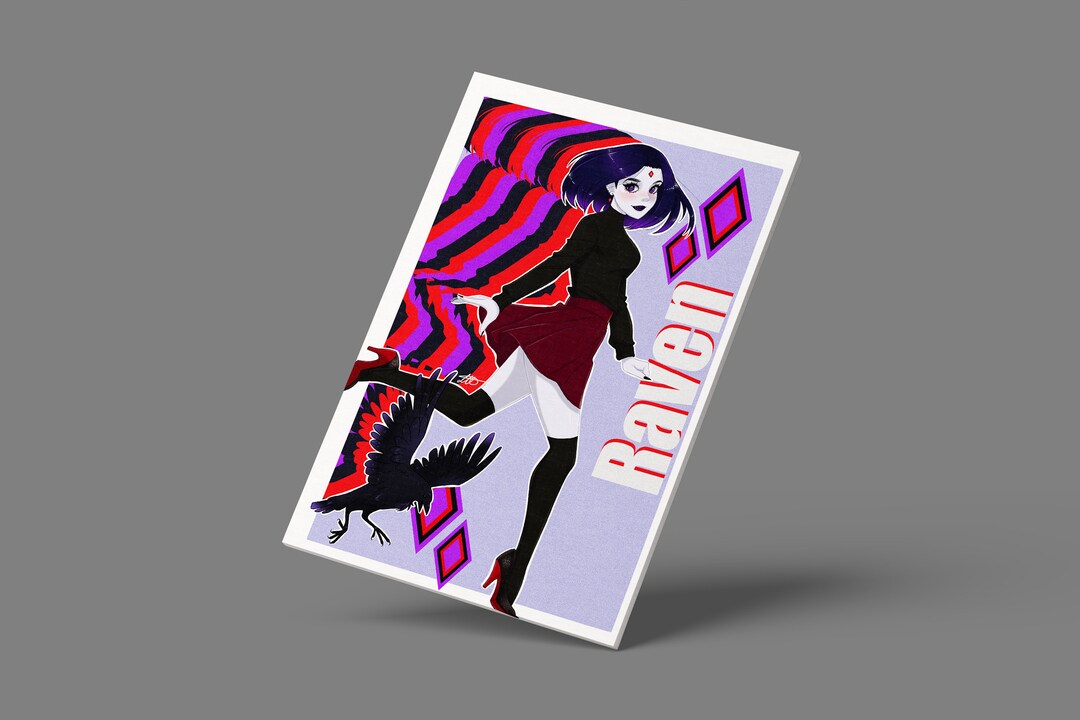 Printable Raven retro Poster A3/A4 Raven teen Titans Digital Print teen ...