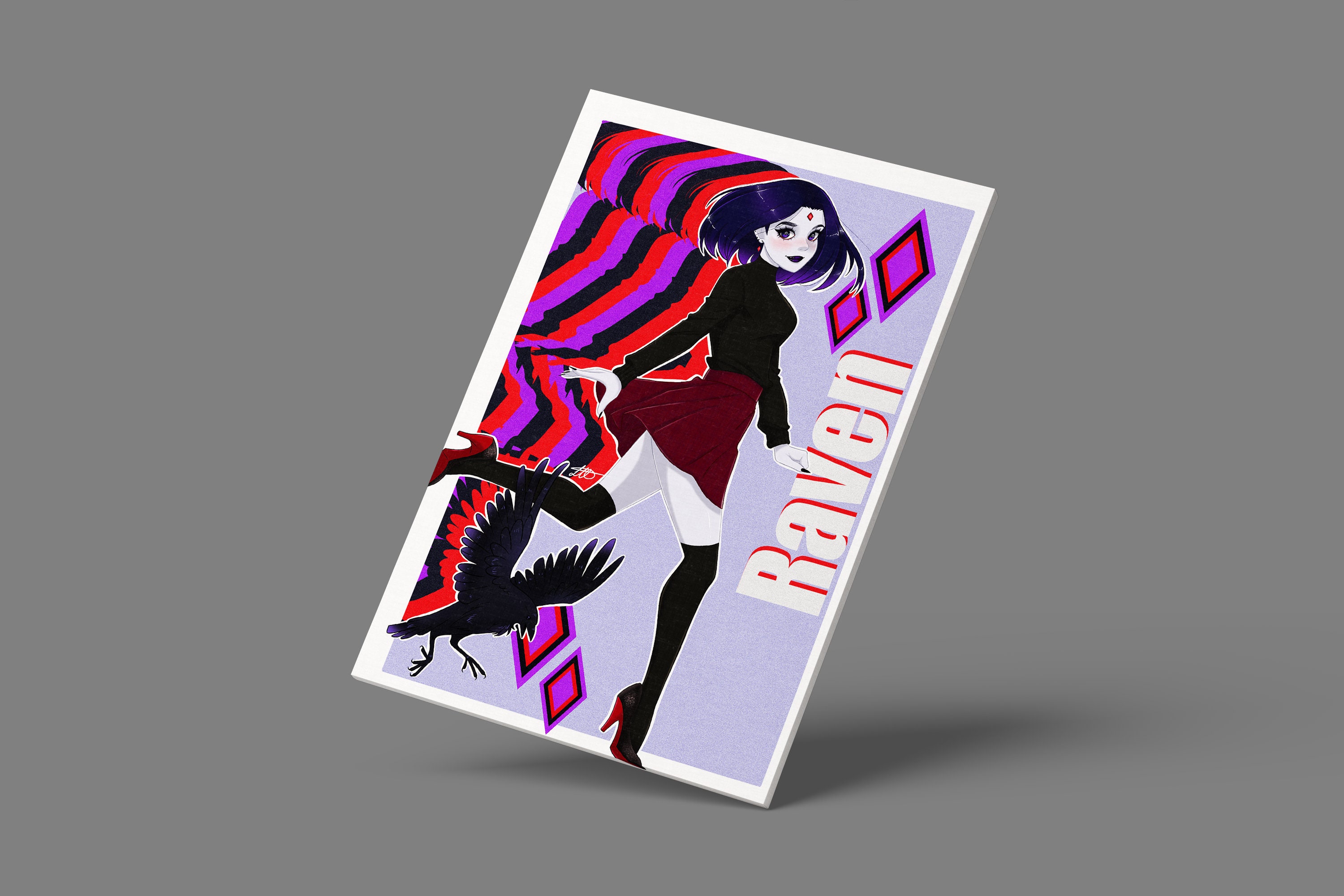 Printable Raven retro Poster A3/A4 Raven teen Titans Digital Print teen ...