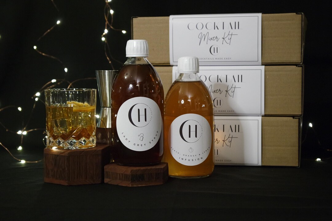 DIY Cocktail Kit | Peach | Cocktail or Mocktail Gift Box | Cocktail ...