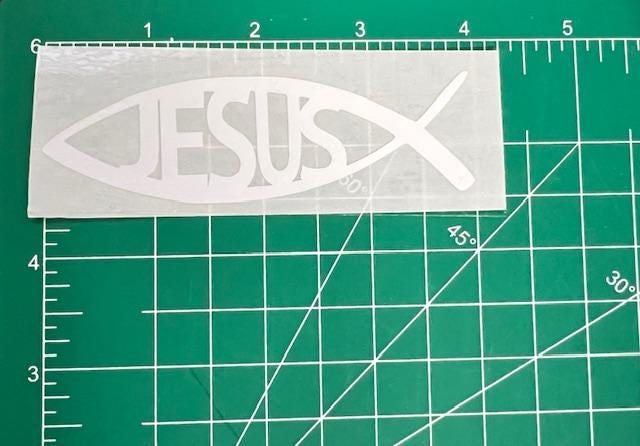 Jesus Fish Vinyl Decal - Christian Car Sticker - Etsy