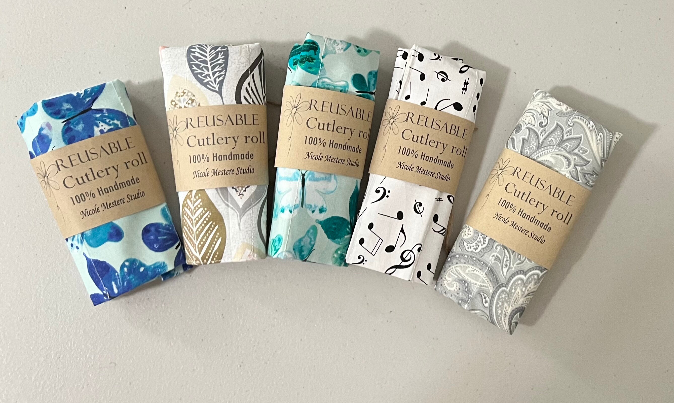 Eco-friendly Fabric Utensil Wrap, Cutlery Roll, Cutlery Case, Travel ...