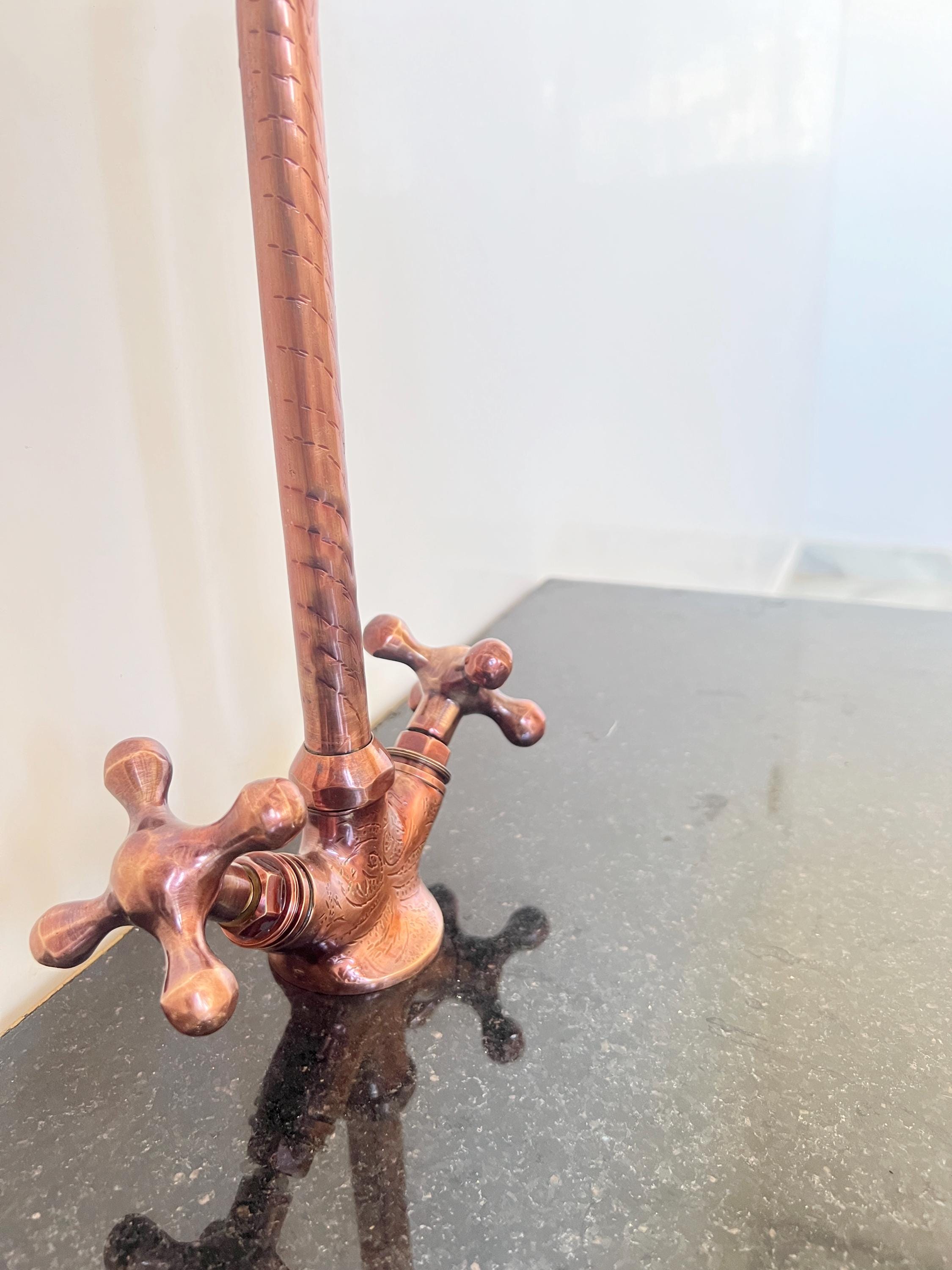 Copper Faucet , Handcrafted Copper Sink Faucet, Single Hole Bathroom ...