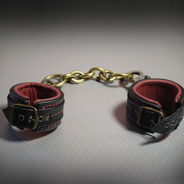 Red and Black Handcuffs - Etsy