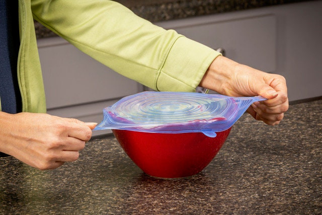 Silicone Container Stretch Lids (10 Pack), Flexible, Eco Friendly ...