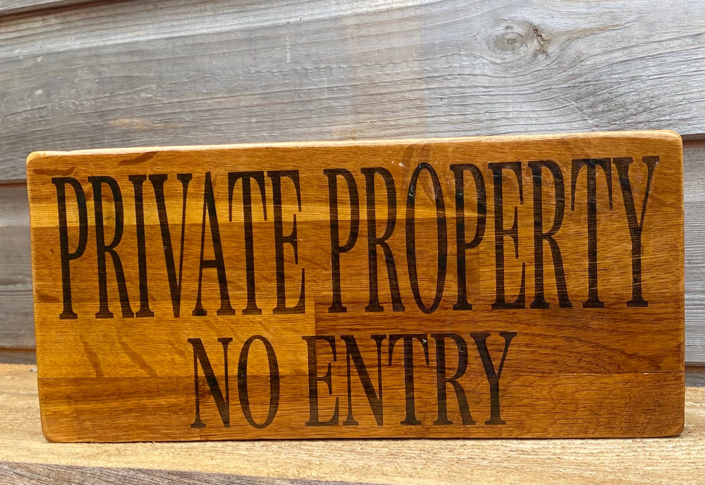 Private property No entry Solid oak sign | Etsy