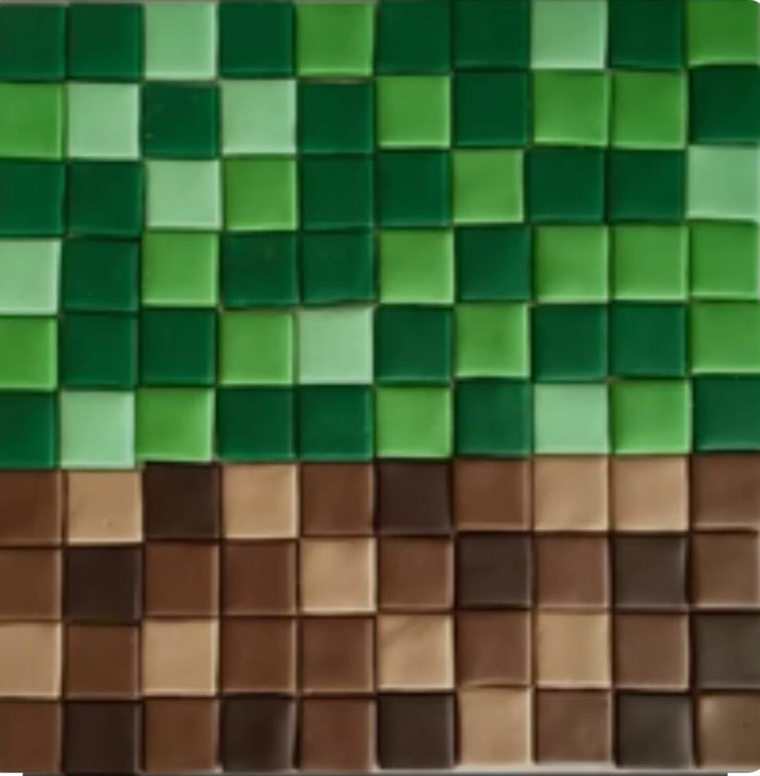 X 100 Edible Handmade Minecraft Squares Cupcake Toppers - Etsy UK