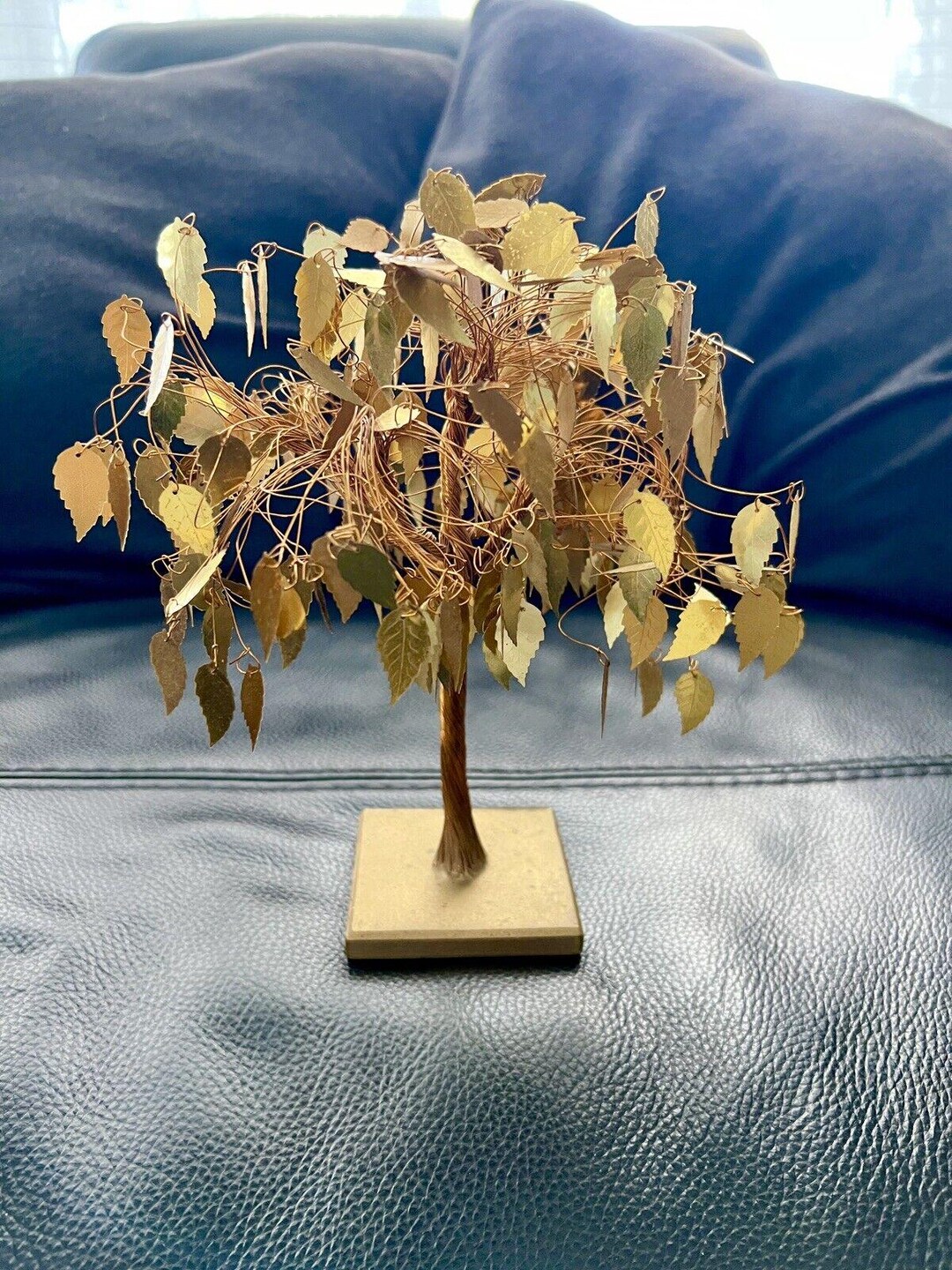 Mid Century Braided Wire Gold Leaf Shimmering Kinetic Tree Vintage Art ...