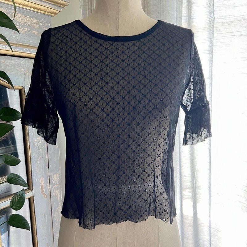 Sheer Overlay Top - Etsy
