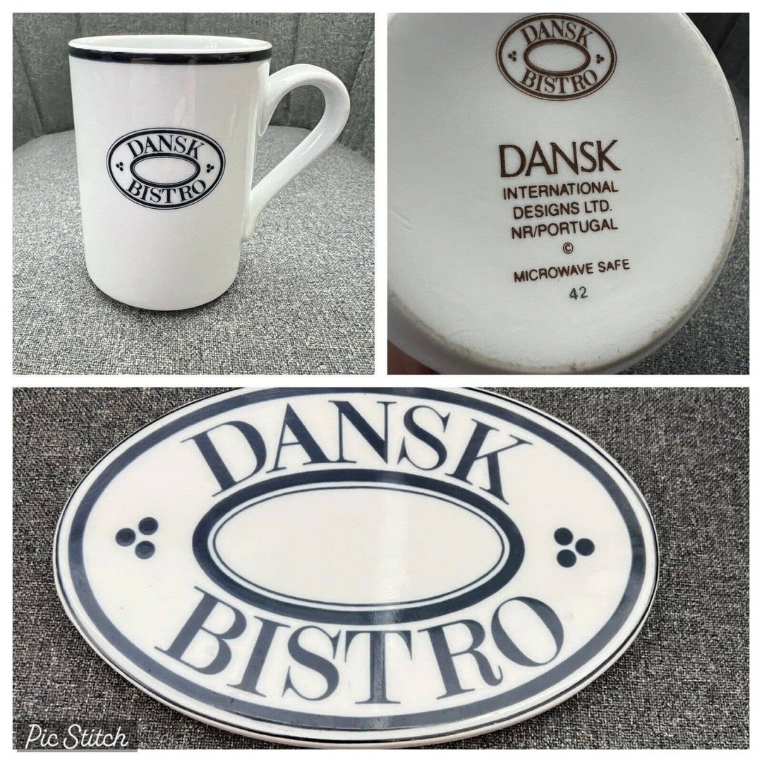 Dansk Bistro Logo Porcelain Coffee Tea Cup Mug Oval Trivet - Etsy