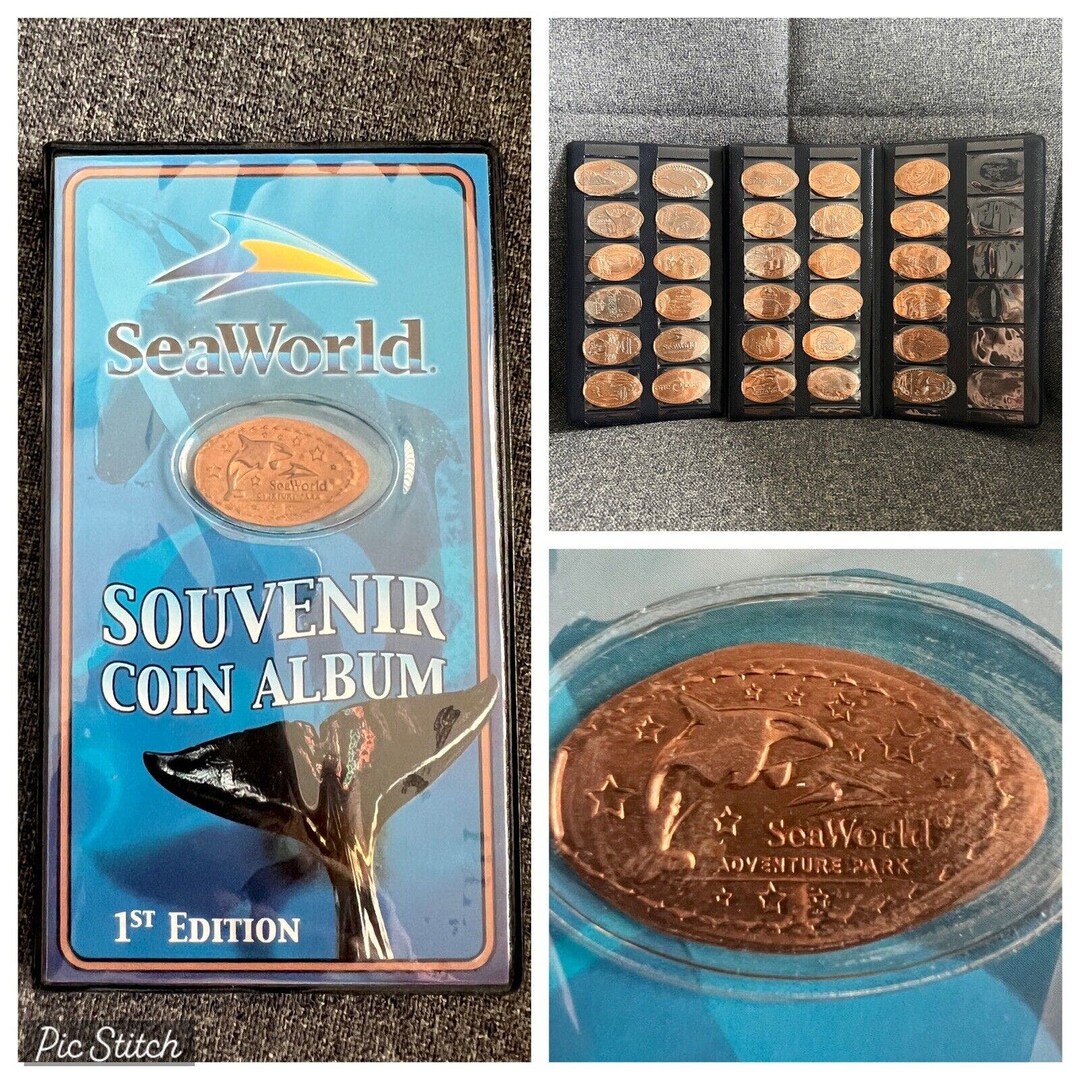 Seaworld Souvenir Coin Album 2009 1st Edition With 30 Pressed Pennies ...