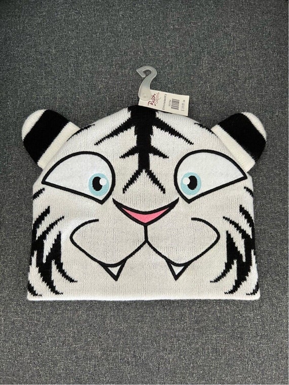 Vintage Busch Gardens White Tiger Knit Hat Vintage Sk… - Gem