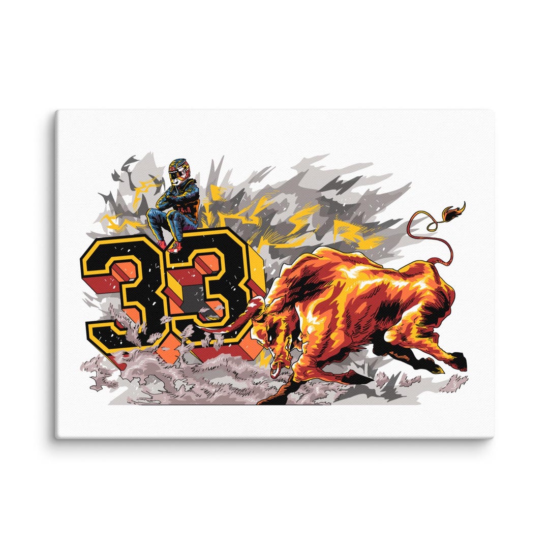Max Verstappen Landscape Canvas, Bull Rider 2 | Red Bull Racing ...