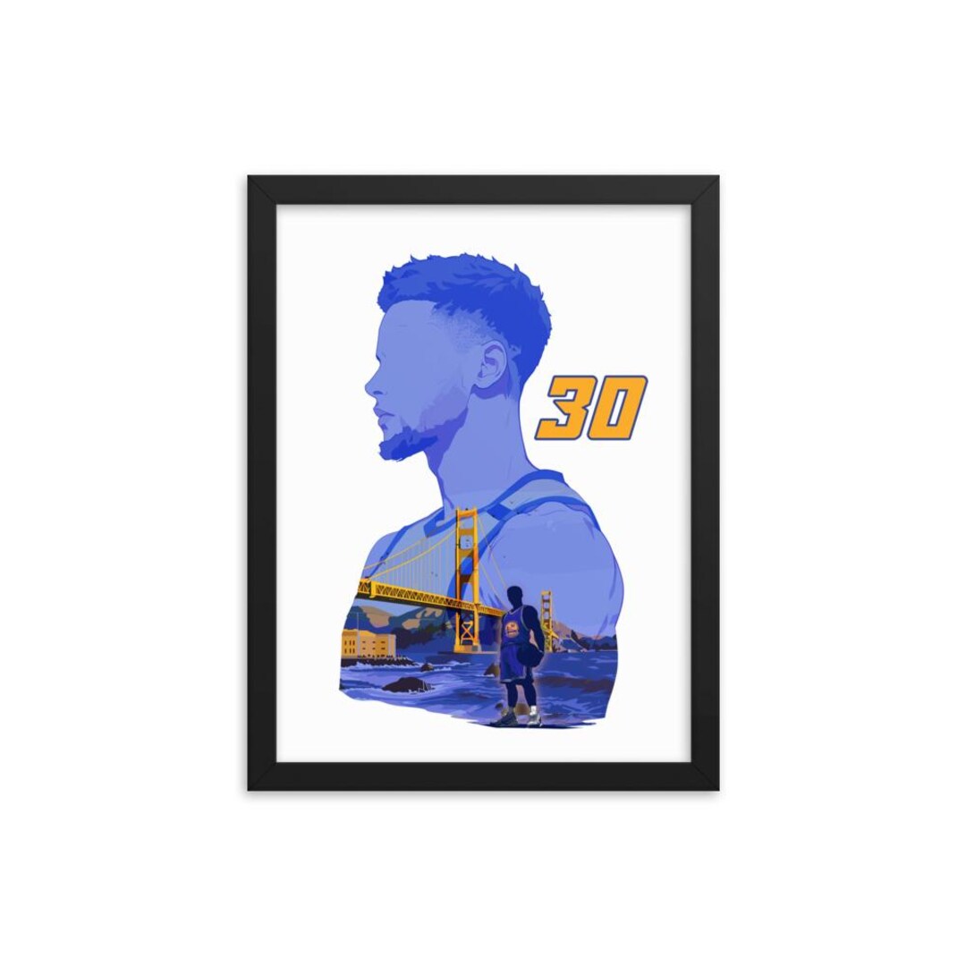 Steph Curry Framed Poster, Anime Style | Golden State Warriors Poster ...