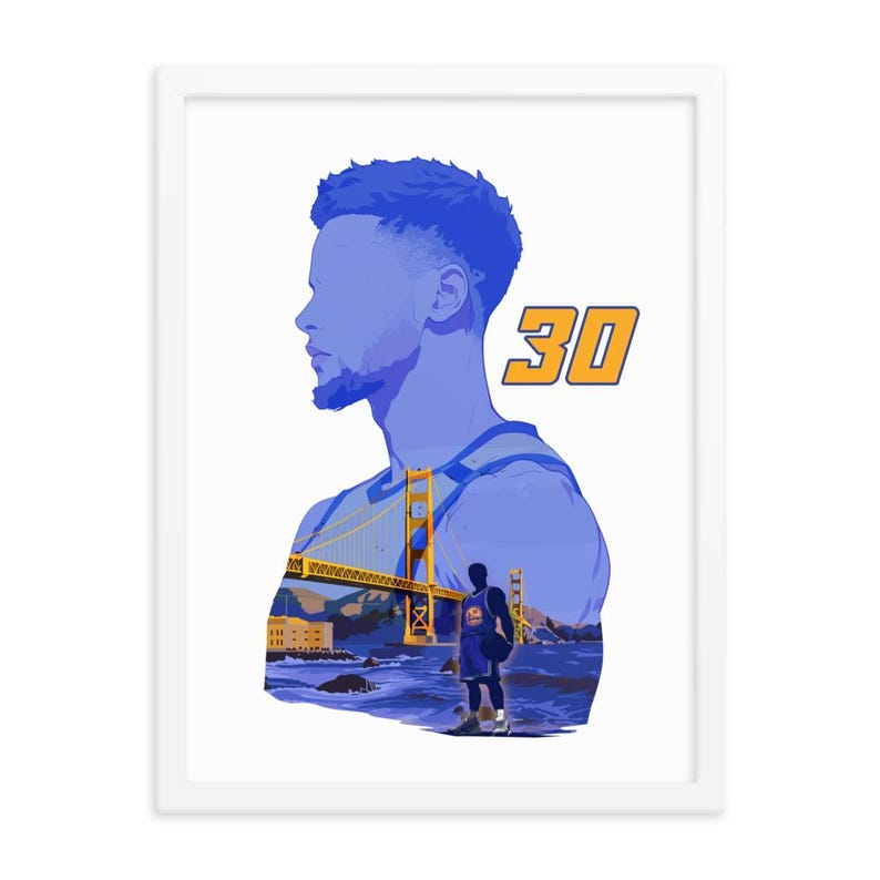 Steph Curry Framed Poster, Anime Style | Golden State Warriors Poster ...