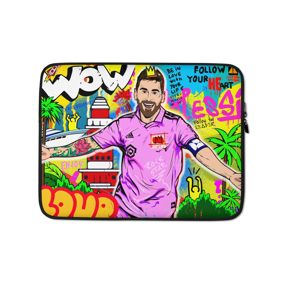 Lionel Messi Laptop Sleeve, Miami Love | Leo Messi | Messi Laptop Case ...