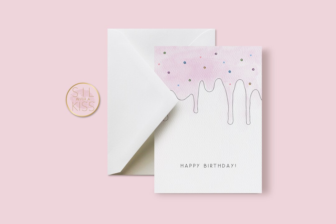 Icing - Birthday - Greeting Card - Pink Birthday Card - Pink ...