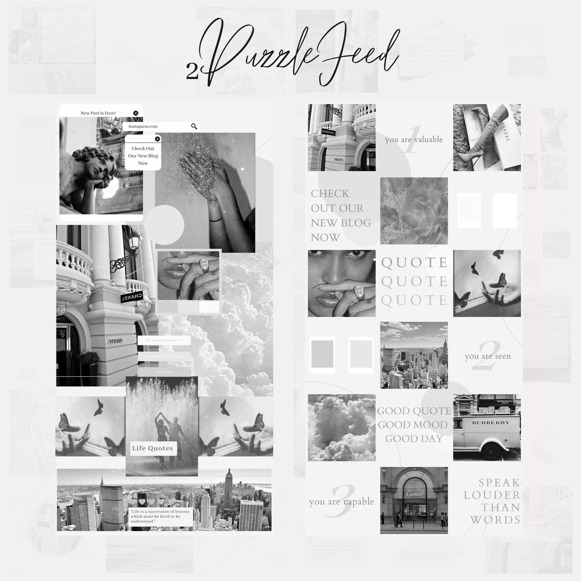 Instagram Feed Templates for Canva Editable Social Media | Etsy