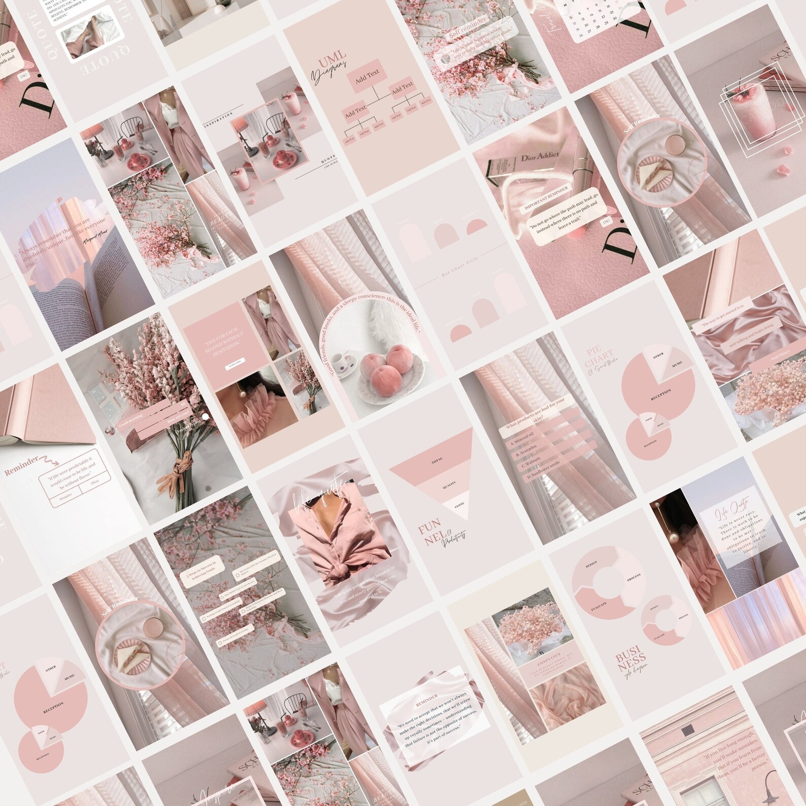 120 Pink Instagram Templates Canva Social Media Templates - Etsy