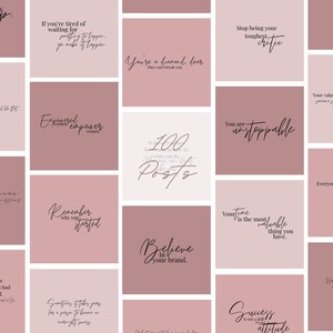 100 Social Media Quote Bundle Blush Pink Quote Templates for Instagram ...