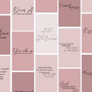 100 Social Media Quote Bundle Blush Pink Quote Templates for Instagram ...