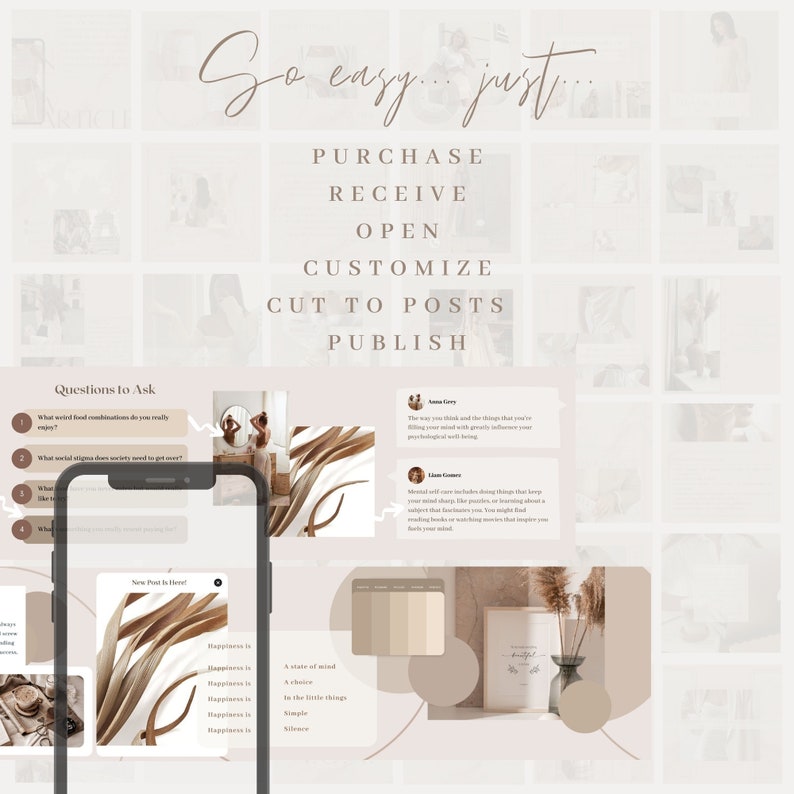 Instagram Carousel Feed Template Engagement Posts for | Etsy