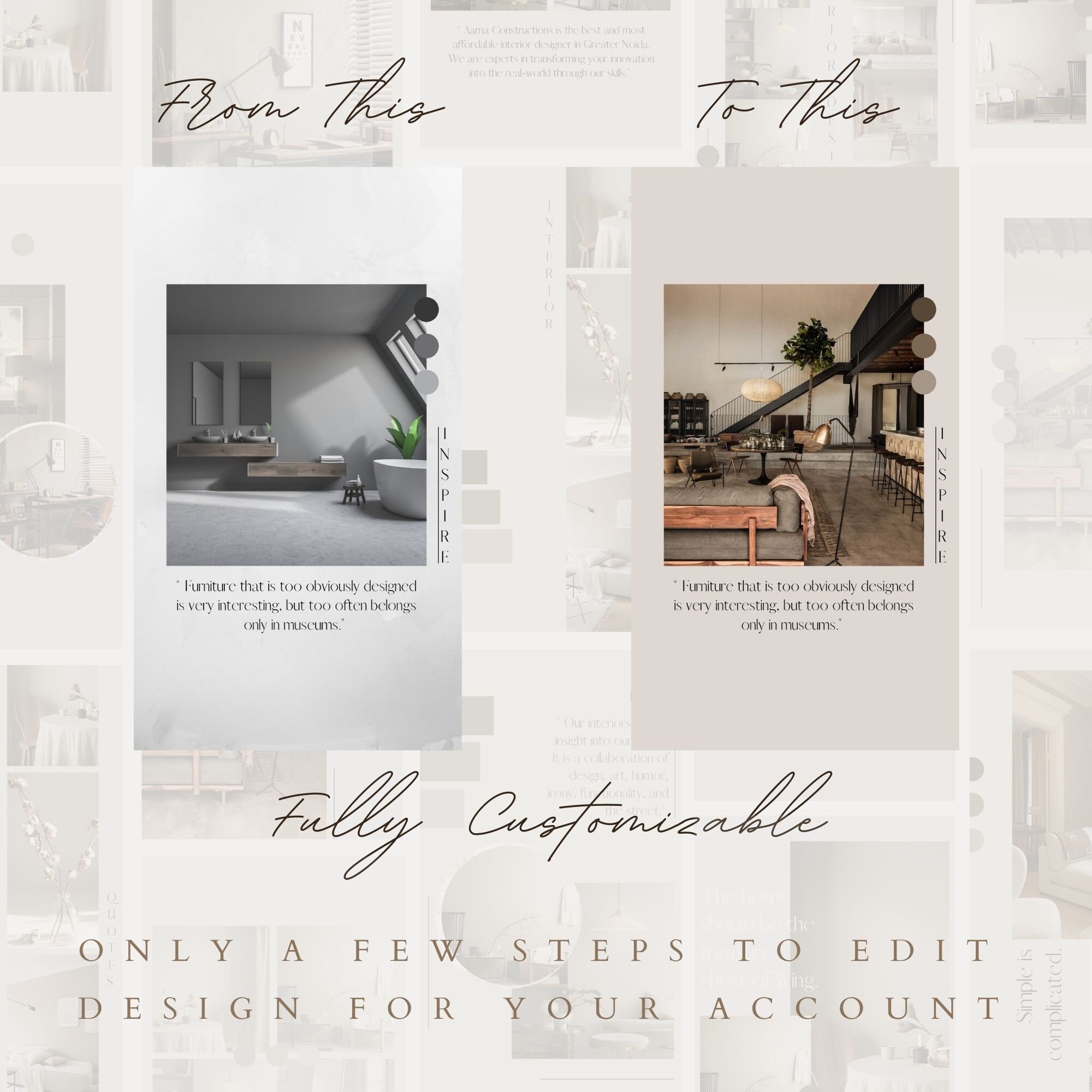 Canva Instagram Stories Bundle Taupe Social Media Templates - Etsy