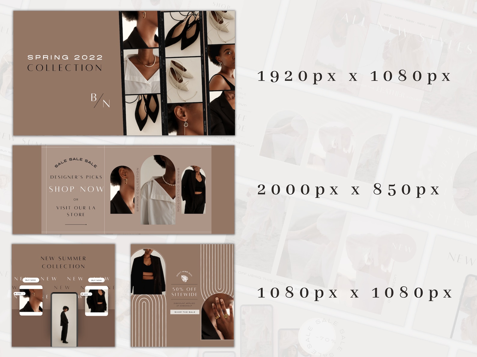 Shopify Banner Theme Template Design Boho Shopify Boutique Design ...