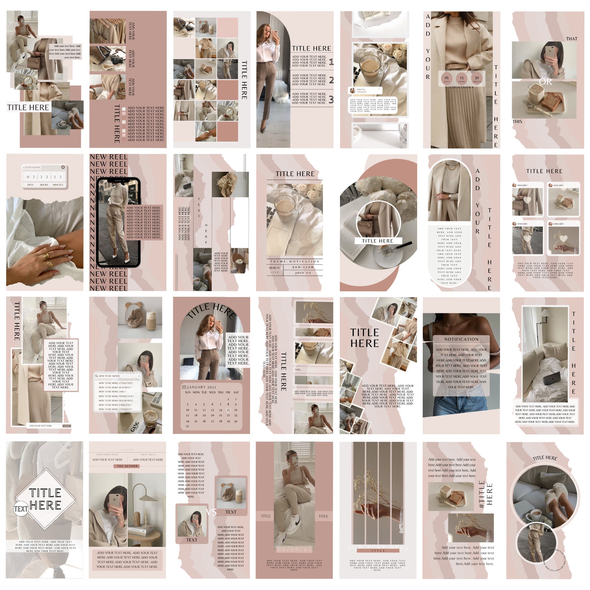 40 Instagram Reel Templates Canva Reel Cover Template IGTV - Etsy