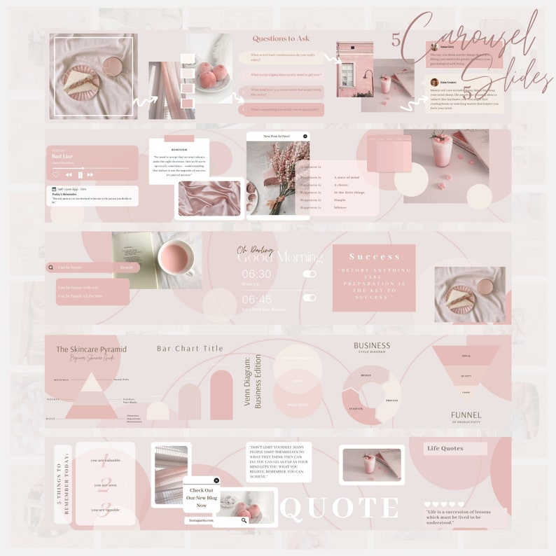 Pink Instagram Branding Kit Instagram Brand Carousel Posts - Etsy