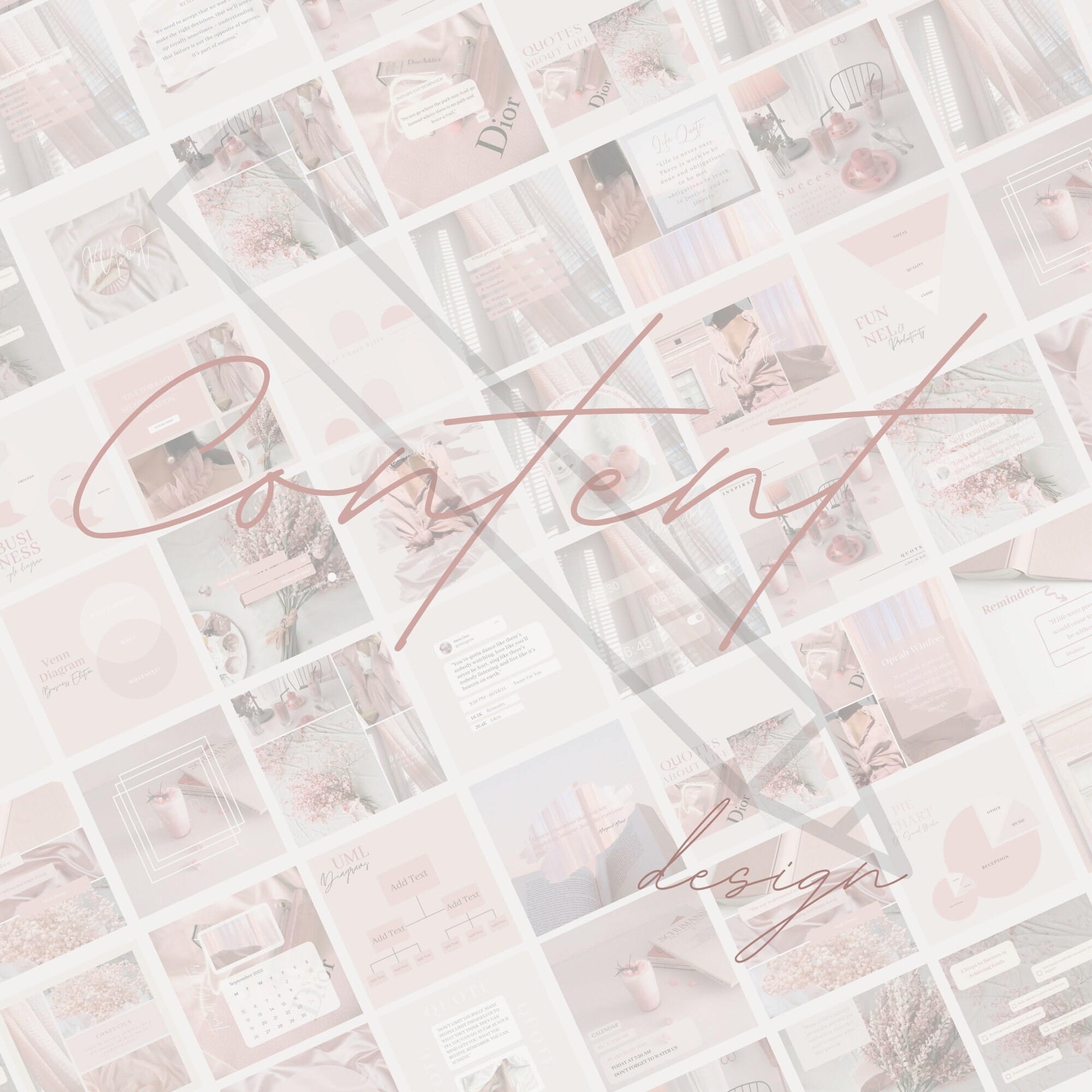 120 Pink Instagram Templates Canva Social Media Templates - Etsy