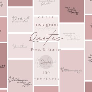 100 Social Media Quote Bundle Blush Pink Quote Templates for Instagram ...