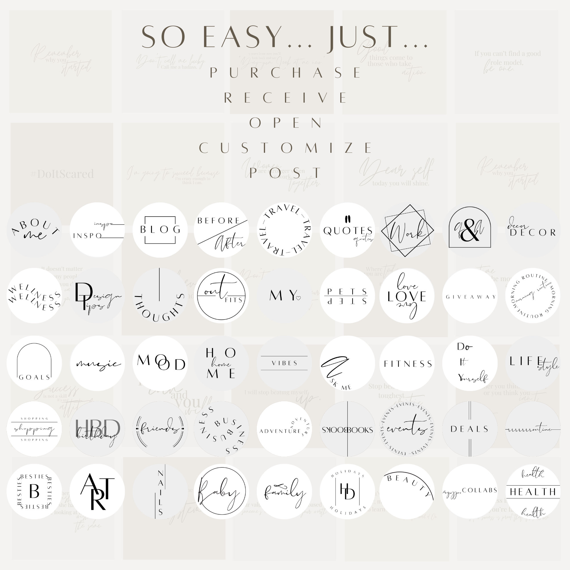 45 White Instagram Highlights Minimalist Canva Instagram - Etsy