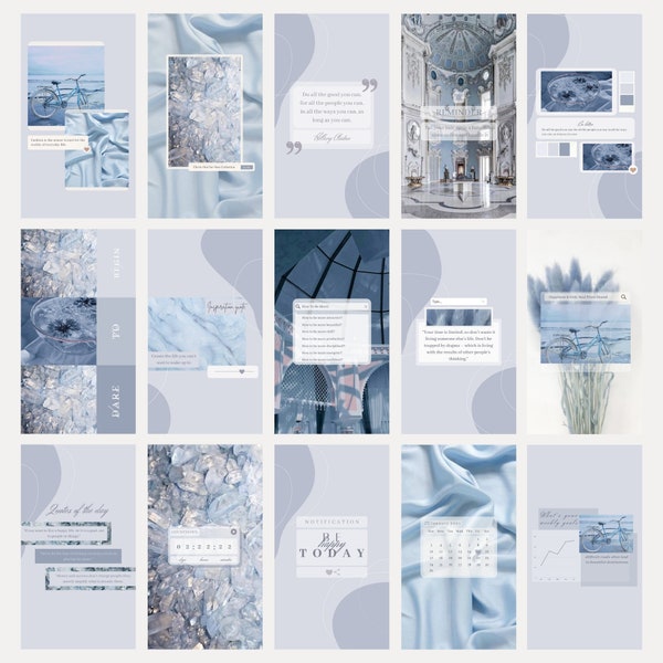 Blue Instagram Template - Etsy