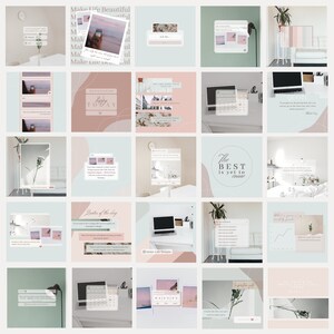100 Pastel Color Instagram Templates for Canva| Instagram Post and ...