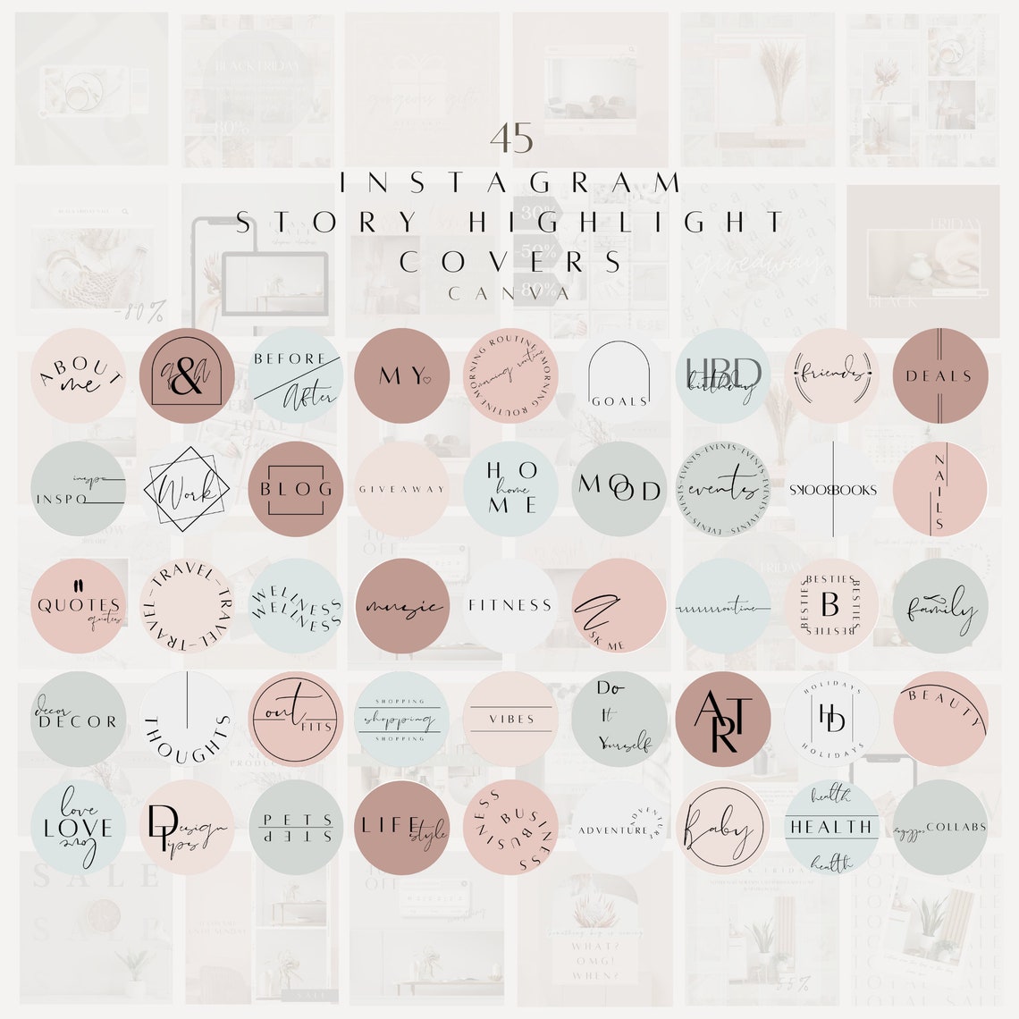 45 Soft Pastel Highlight Covers Instagram Story Highlight - Etsy