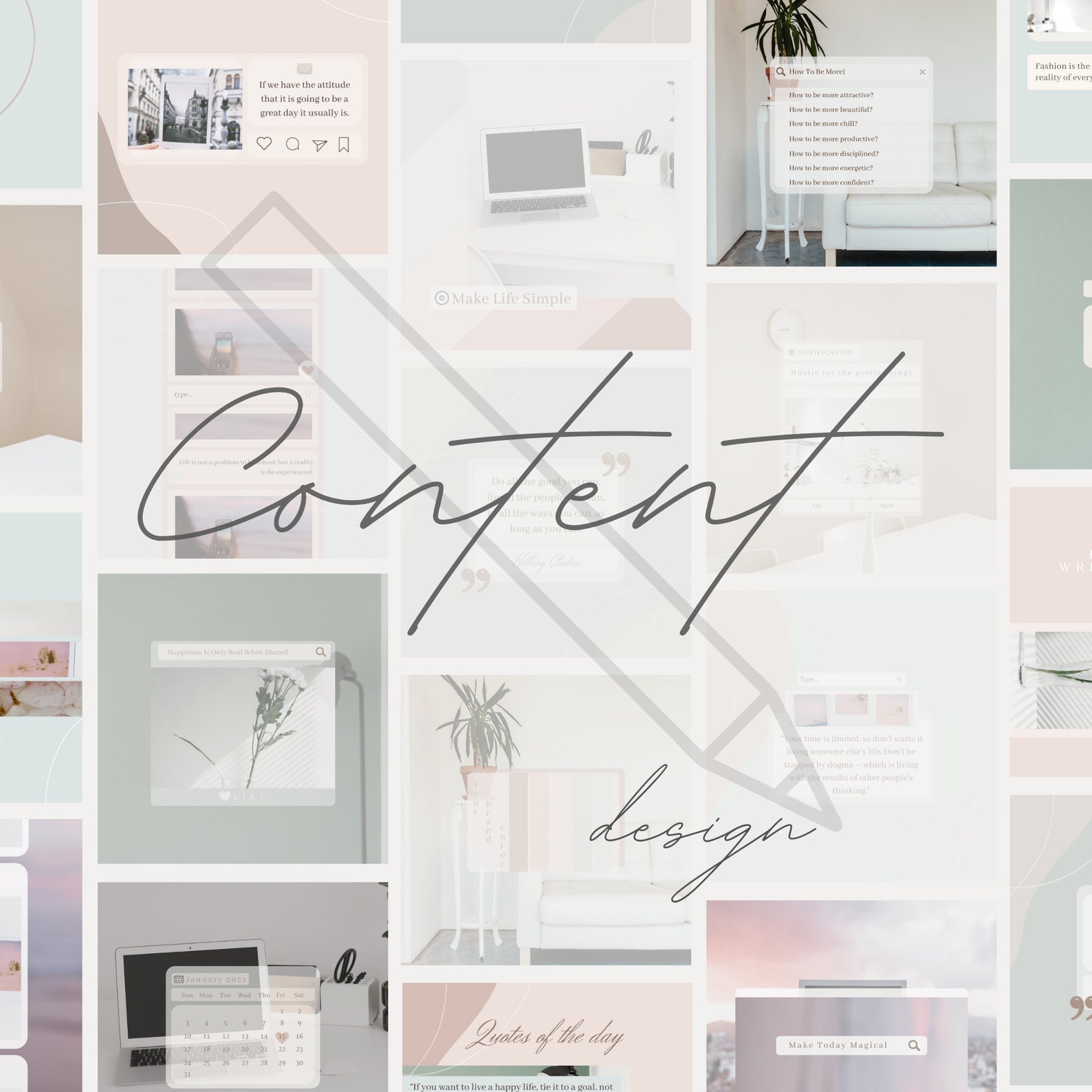 100 Pastel Color Instagram Templates for Canva Instagram Post - Etsy
