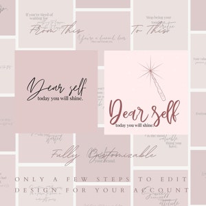 100 Social Media Quote Bundle Blush Pink Quote Templates for Instagram ...