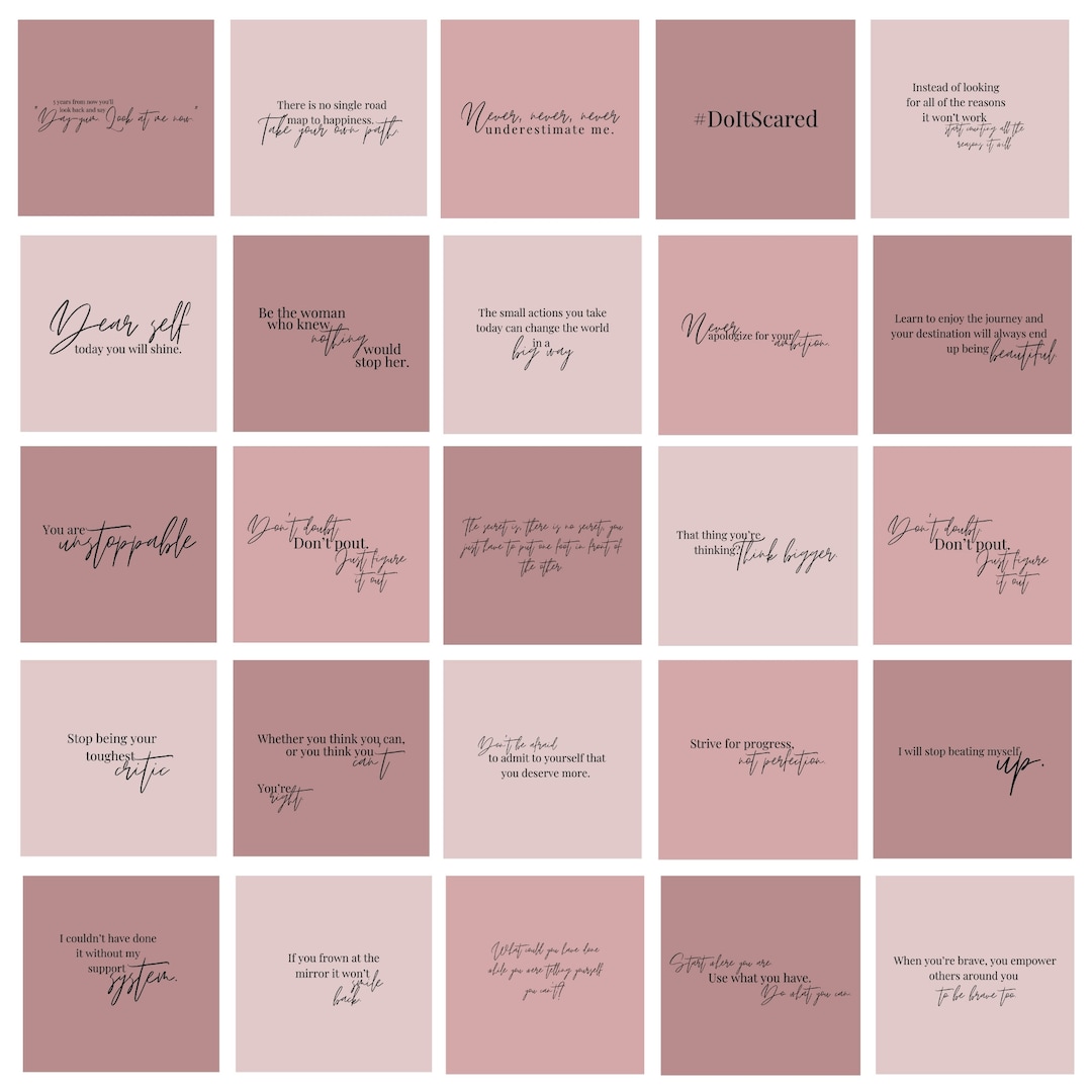 100 Social Media Quote Bundle Blush Pink Quote Templates for Instagram ...