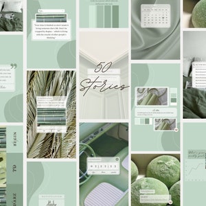 100 Branding Instagram Template for Canva| Green Instagram Theme ...