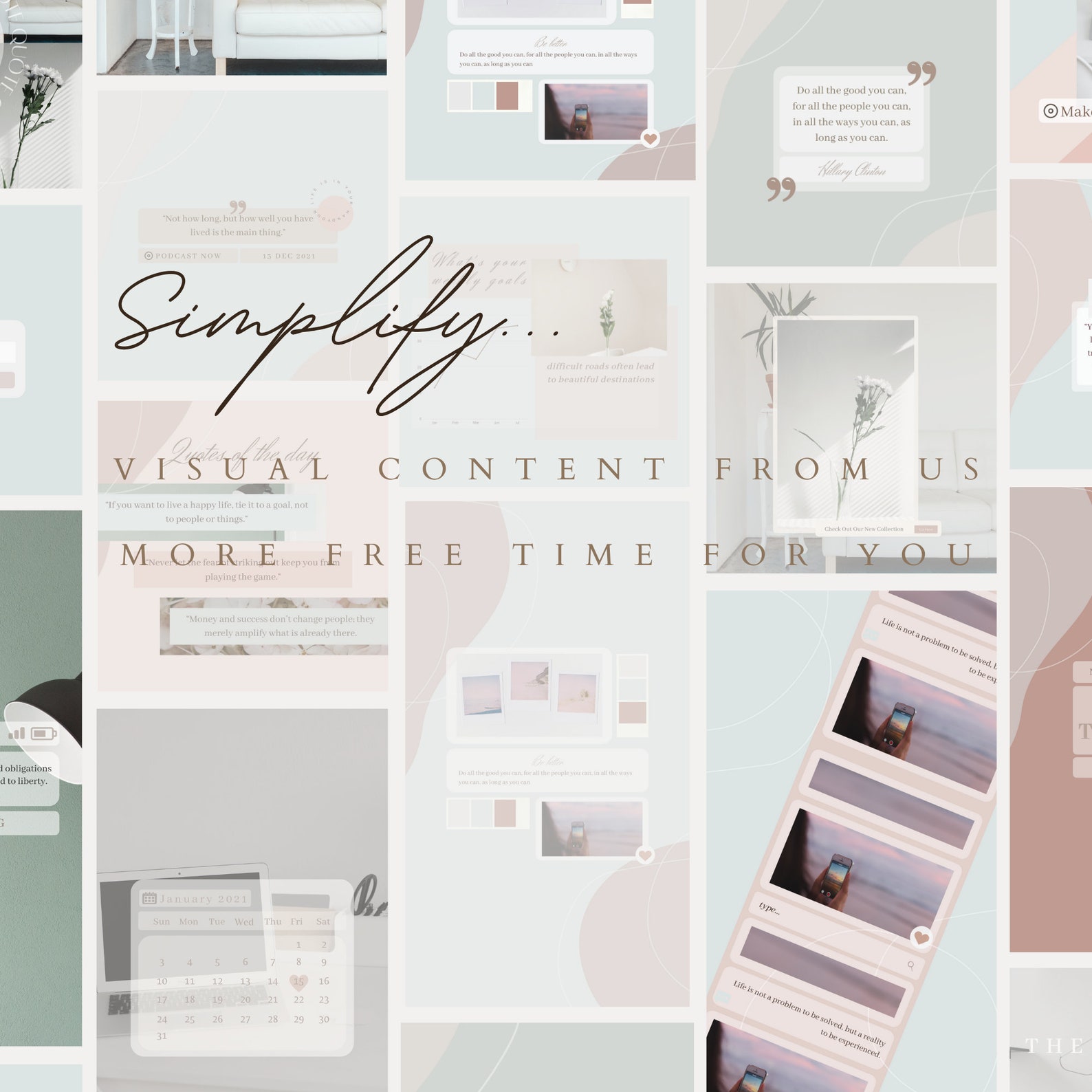 100 Pastel Color Instagram Templates for Canva Instagram Post - Etsy