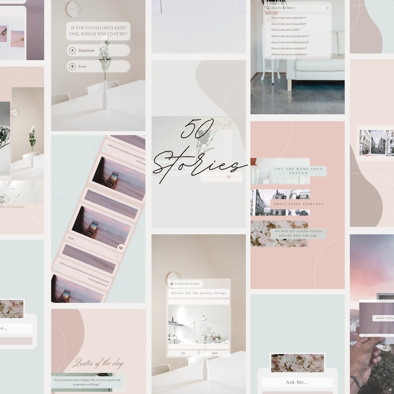 100 Pastel Color Instagram Templates for Canva Instagram Post - Etsy