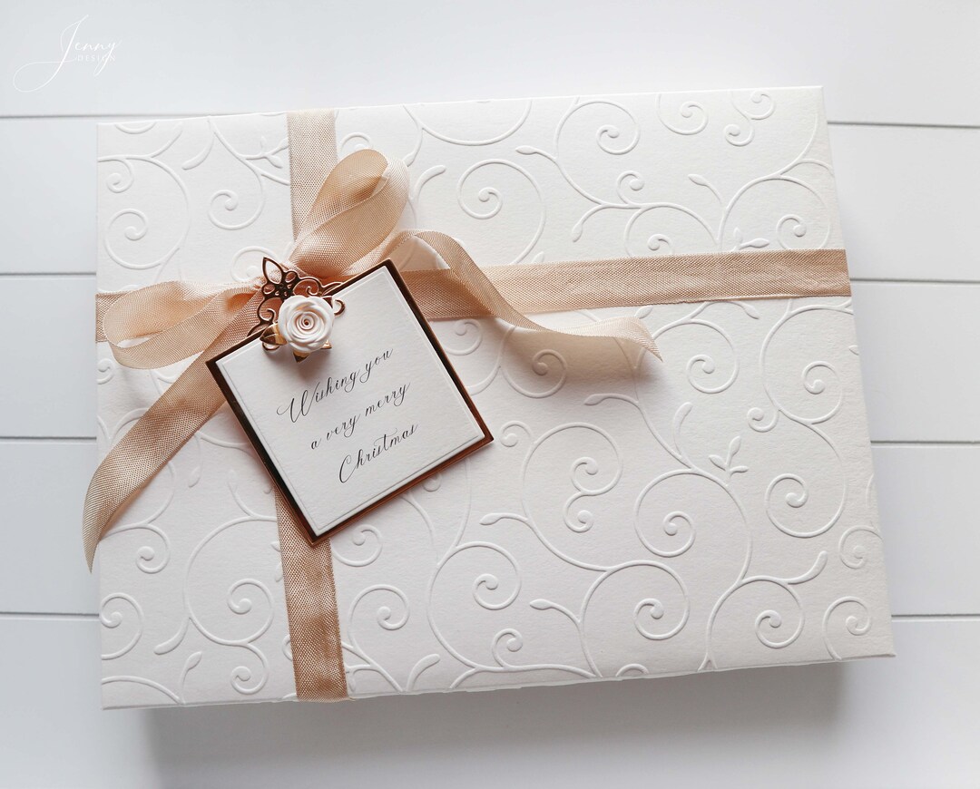 Christmas Gift Box for A5 Card Gift Box With Ribbon Handmade - Etsy
