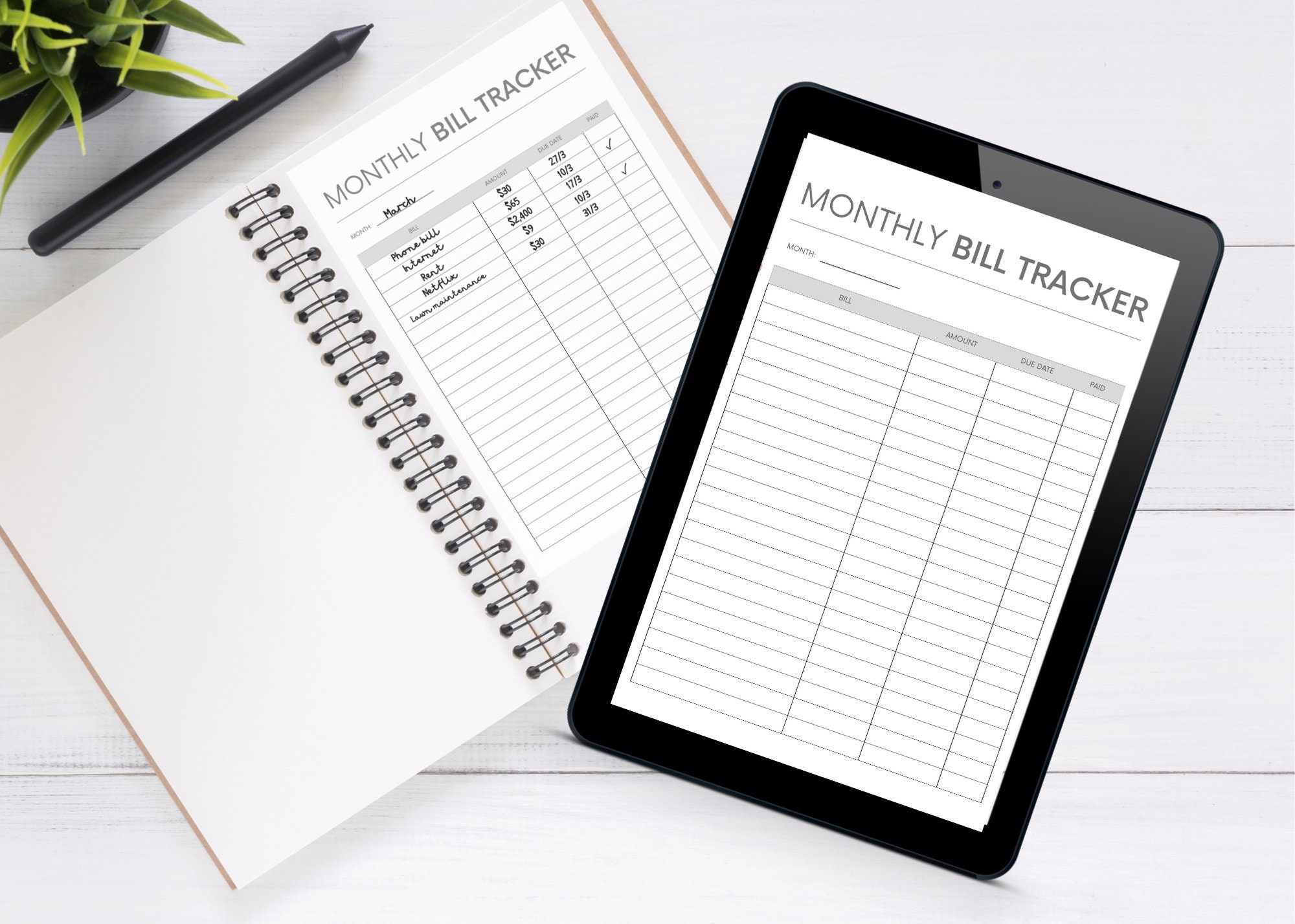 Monthly Bill Tracker A5 A4 Letter Bill Payment Tracker - Etsy